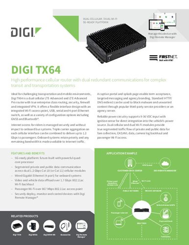Ficha técnica de Digi TX64 | Digi International